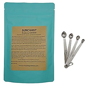 SunCoast Sugar Gliders Blueberry Fortifier Complete Vitamins and Calcium with Free Stainless Steel Measuring Spoons