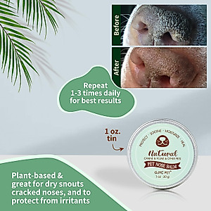 Pet Nose Balm for Dogs & Cats - Natural Healing & Moisturizing Balm for Dry, Cracked Snouts - Plant-Based, Soothing Skin Formula