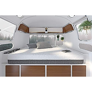 Travel Happy with A 12 INCH Narrow King (70" x 80") Cooler Sleep Graphite Gel Memory Foam Mattress with Premium Textured 8-Way Stretch Cover for Campers, RV's & Trailers Made in The USA