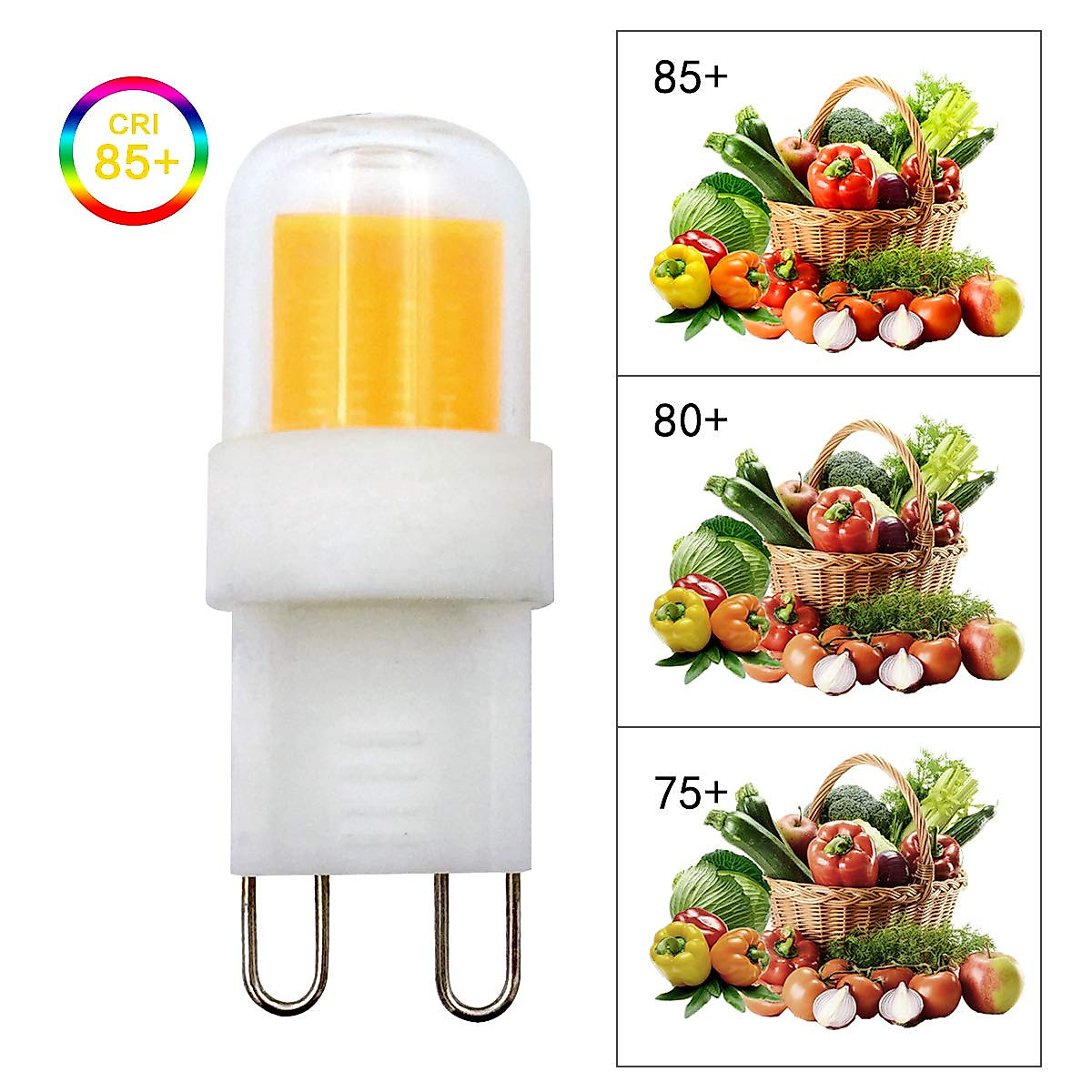 ZHENMING G9 LED Light Bulbs, Dimmable G9 Base, 4W Equivalent 40W Halogen, 300LM, Warm White 3000K, AC 110V/120V/130V, G9 Bin-pin Base, G9 Bulbs for Home Lighting (Pack of 4)
