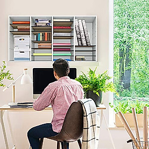 Adir Wooden Literature Organizer Sorter - Stackable Mail Craft Paper Storage Holder with Removable Shelves for Office, Classrooms, and Mailrooms Organization (36 Compartment, White)