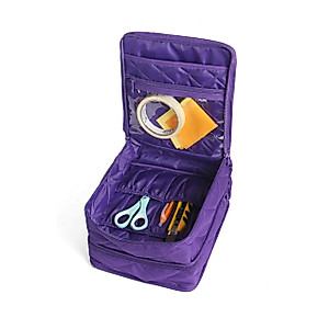 Earthwise Storage Bag Organizer Caddy Bag Container for Arts & Crafts, Scrapbooking , Beauty Makeup Case Caddy with Dividers For Cosmetics , Toiletries, Jewelry, Accessories