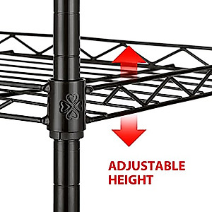 SINGAYE 3 Shelf Wire Shelving Unit Adjustable Storage Shelving 21.26”W x 11.41”D x 22.83”H (Black)