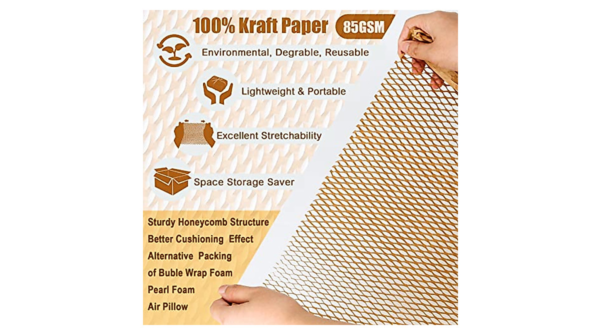 Eco-Friendly Honeycomb Packing Paper for Fragile Items | 15" x 180' Roll