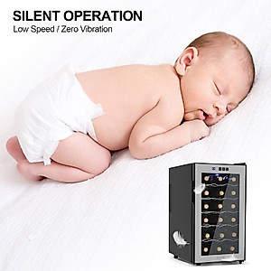 JINJUNYE 15-18 Bottle Wine Fridge, Wine Coolers for Home Freestanding with Touch Screen Digital Temperature Control, Wine Refrigerator for Red White Wine, Champagne, Sparking, Beer