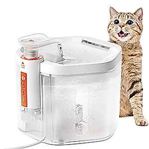 CAT CARE Cat Water Fountain-84oz/2.5L Ultra Quiet Pet Water Fountain, Automatic Dog Water Bowl Dispenser with Ultra-Filtration Tech, Removes Various Impurities, Human Grade Drinking Fountain