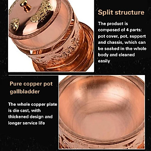 Chafing Dishes China Mongolian Multi-person Hot Pot, Pure Copper Concentrated Beijing Meat Hot Pot, Environmentally Friendly And Hygienic, Suitable For Family Dinner (Color : Brass, Size : 20cm)