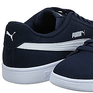 PUMA Mens Smash V2 Sneaker, Peacoat-PUMA Mens White, 9.5