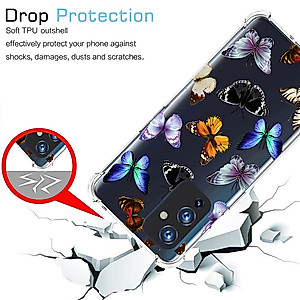 Yerebel Case for OnePlus 9 5G LE2110 Cute Case, Clear Flexible Bumper TPU Soft Rubber Silicone Cover Phone Case for OnePlus 9 (Butterfly)