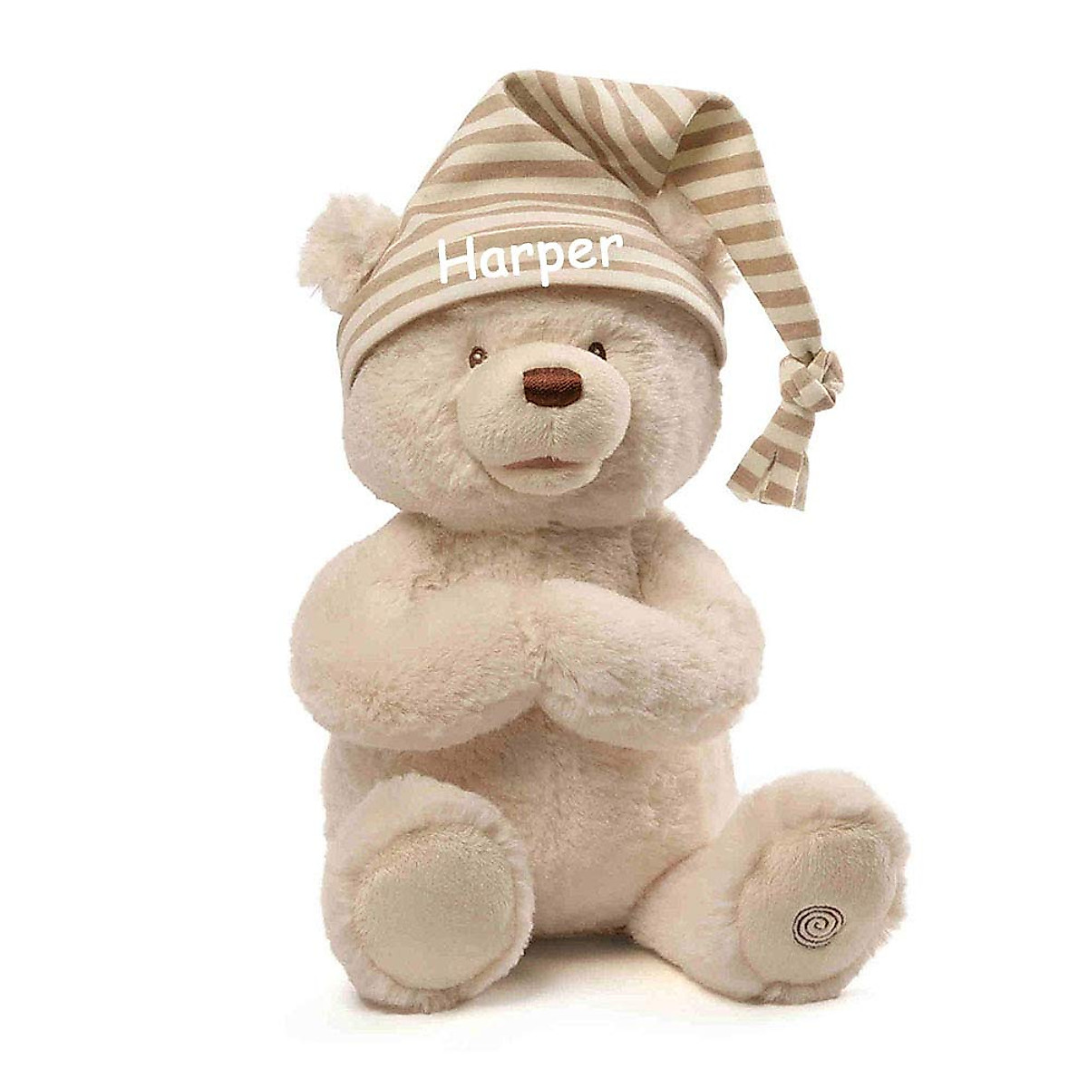 Personalized Goodnight Prayer Bear Animated Talking Plush Stuffed Animal Toy for Baby Boy or Baby Girl with Custom Name - 15 Inches