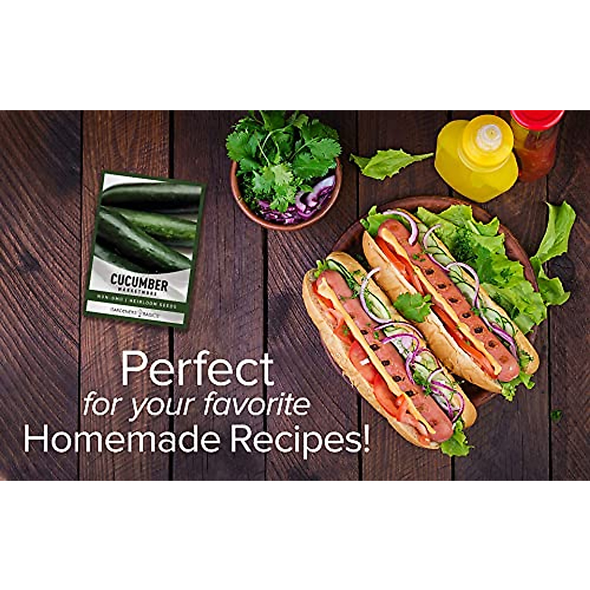 Cucumber Seeds for Planting - Marketmore 76 - Cucumis sativus Heirloom, Non-GMO Vegetable Variety- 1 Gram Seeds Great for Outdoor Gardening by Gardeners Basics