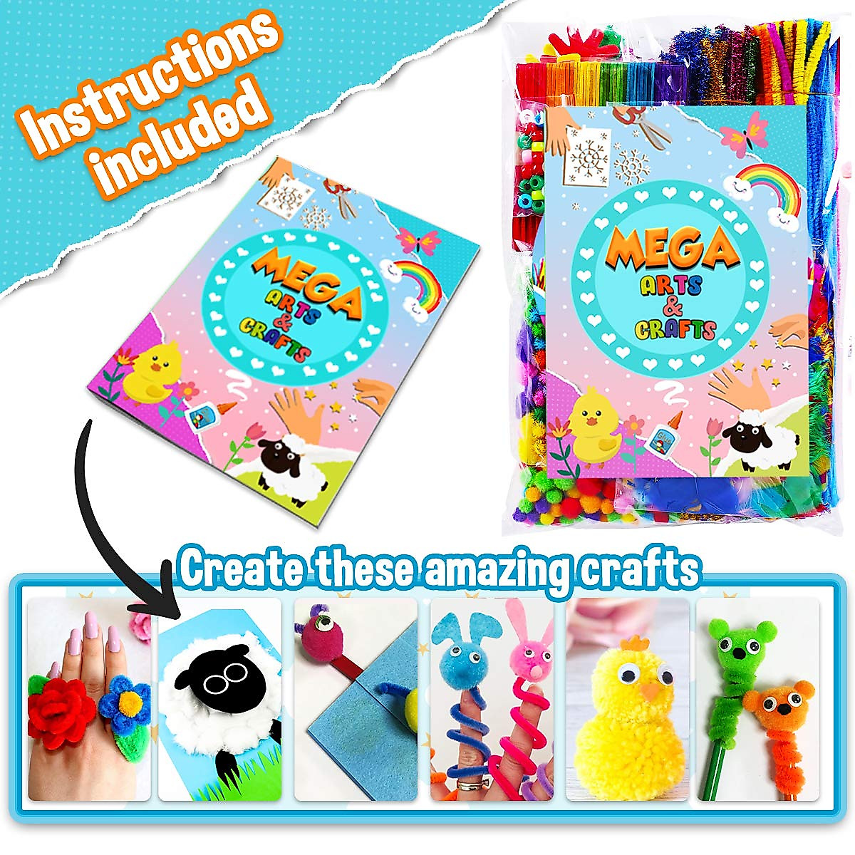 Goodyking Arts and Crafts Supplies for Kids - All in One Kids Crafts Toddler Activities Kids School Supplies Age 4 5 6 7 8 Years Old Craft Art Supply Kit Kindergarten Homeschool