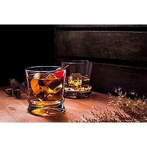 JoyJolt Afina Scotch Glasses, Old Fashioned Whiskey Glasses 10-Ounce, Ultra Clear Whiskey Glass for Bourbon and Liquor Set Of 2 Glassware