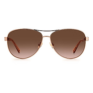 Kate Spade New York Women's Fara/S Pilot Sunglasses, Red Gold/Brown Pink Gradient, 57mm, 12mm