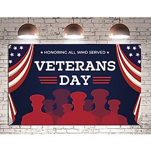 Pudodo Veterans Day Photo Booth Backdrop Honoring All Who Served Photography Background Wall Decoration