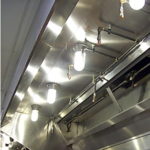 OCS Parts Commercial Kitchen Canopy Hood and Walk-in Refrigeration Lighting | Light Fixture, Globe, LED Light Bulb, and Wire Guard (Light Fixture)
