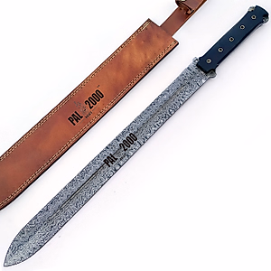 Full Tang Knives - Custom Handmade 26 Inch knife - Hand Forged Damascus steel Knife - Knife With Sheath, Ssmr-9981