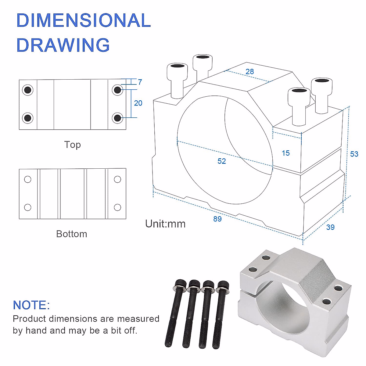 Daedalus CNC Spindle Motor Kit, 500w, ER16, Brushed