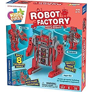 Thames & Kosmos Kids First Robot Factory: Wacky, Misfit, Rogue Robots STEM Experiment Kit | Hands-on Model Building for Young Engineers | Build 8 Motorized Robots | Play & Learn with Storybook Manual