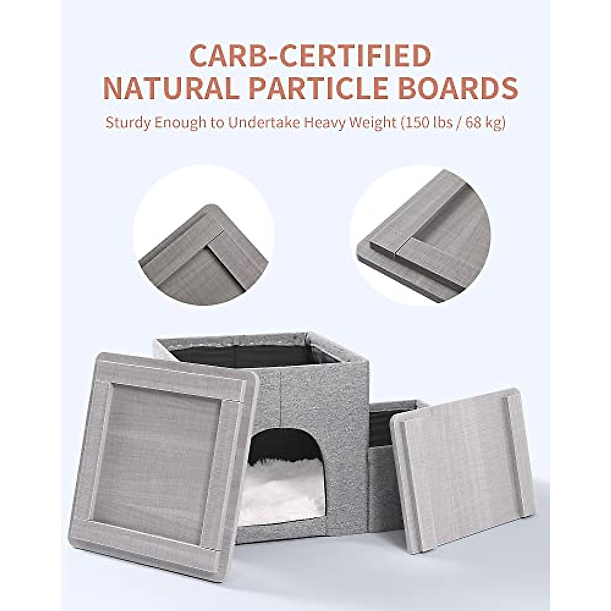 Made4Pets Dog Stairs for High Beds, Small Dogs Pet Steps Stool to Get on Bed, Cat Stairs Ladder, Puppy Toy Storage Folding Doggie Ramp for Couch, Car, Home