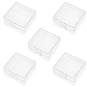 uxcell 5 Pcs Battery Storage Case Holder Storage Transparent 2 x 18350 Batteries Capacity
