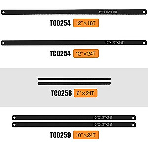 BEETRO Hacksaw Frame Set, 12’’ Hacksaw Frame, 6’’ Hacksaw Frame and 10'' Mini Hacksaw, Including Six Extra Blades, Handsaw for Metal, Wood, PVC Pipes