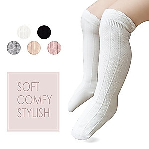 EPEIUS 5 Pair Pack Baby Girls Boys Uniform Knee High Socks Infants Baby Tube Ruffled Stockings for 1-6 Months,White/Black/Grey/Pink/Beige