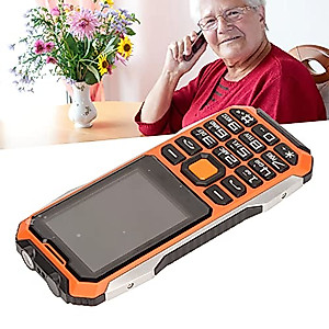 ciciglow 2G Seniors Cell Phone Dual SIM Big Button 2.4in HD Screen, 6800mAh Long Battery Life, Unlocked for Seniors (Orange)