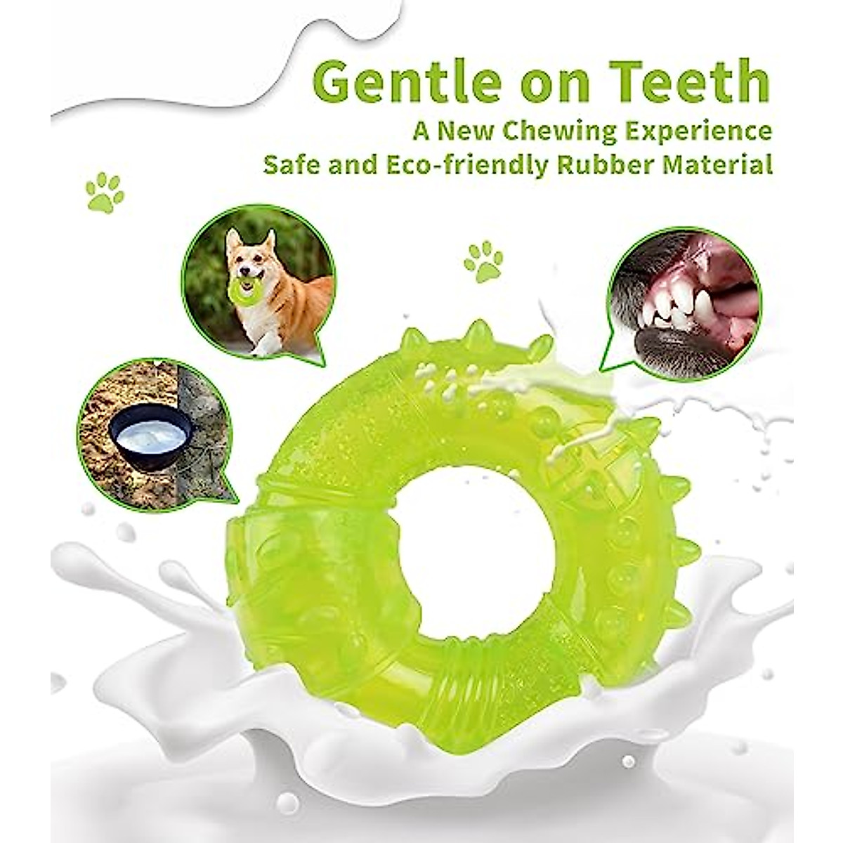 SPOFLY Teething Puppy Chew Toys, Interactive Treat Dispensing Toy for Small Dogs, Teething Rings for Puppies 0-6 Months, Puzzle Enrichment, Relieve Boredom & Stimulate Play (S)