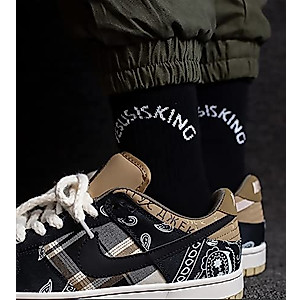 LifeShine 2 Packs Fashion Socks Sunday Service Trust God and Jesus is King Tube Cotton Double Yarn Socks for Men Women