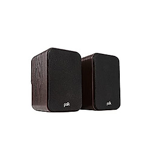 Polk Signature Elite ES10 Surround Loudspeaker - Hi-Res Audio Certified, Dolby Atmos & DTS:X Compatible, 1" Tweeter & 4" Woofer, Power Port Technology for Effortless Bass (Pair, Contemporary Walnut)