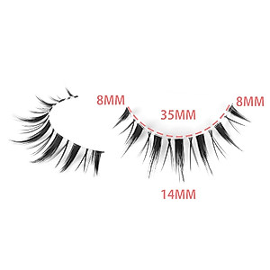 FANXITON Natural Lashes 14MM Manga Lashes with Clear Band 5 Pairs Japanese Lashes Makeup Short 3D False Eyelashes with Applicator