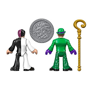 Fisher-Price Imaginext DC Super Friends The Riddler and Two Face Figures, Multicolor (GBL90)