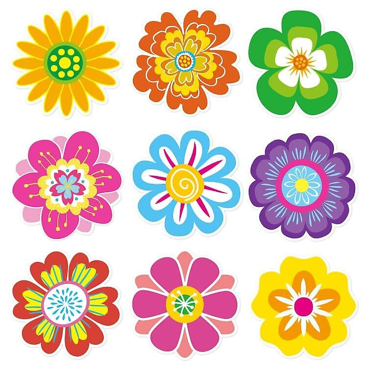 EABETOO 45 Pcs Flower Cutouts for Classroom Bulletin Board Back to School Spring Summer Back To School Party Decorations