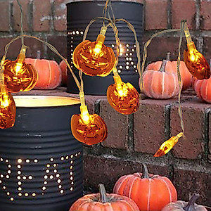 CCOOfhhc Halloween String Lights, 20/40 LED Pumpkin Halloween Lights Indoor Outdoor Party and Christmas Decoration Warm White