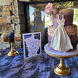 HIIMIEI Acrylic Gold Sign Holder, 5x7 Gold Acrylic Picture Frames Clear Double Sided Menu Holder for Wedding Table Number 6 Pack