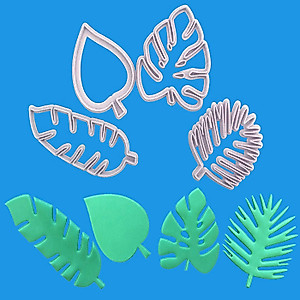 7 Pack Cake Fondant Embossing Mold Mermaid Scales Tropical Leaf Cookie Cutters Biscuit Moulds for Sugarcraft Fondant Baking Mold Cupcake Decorating