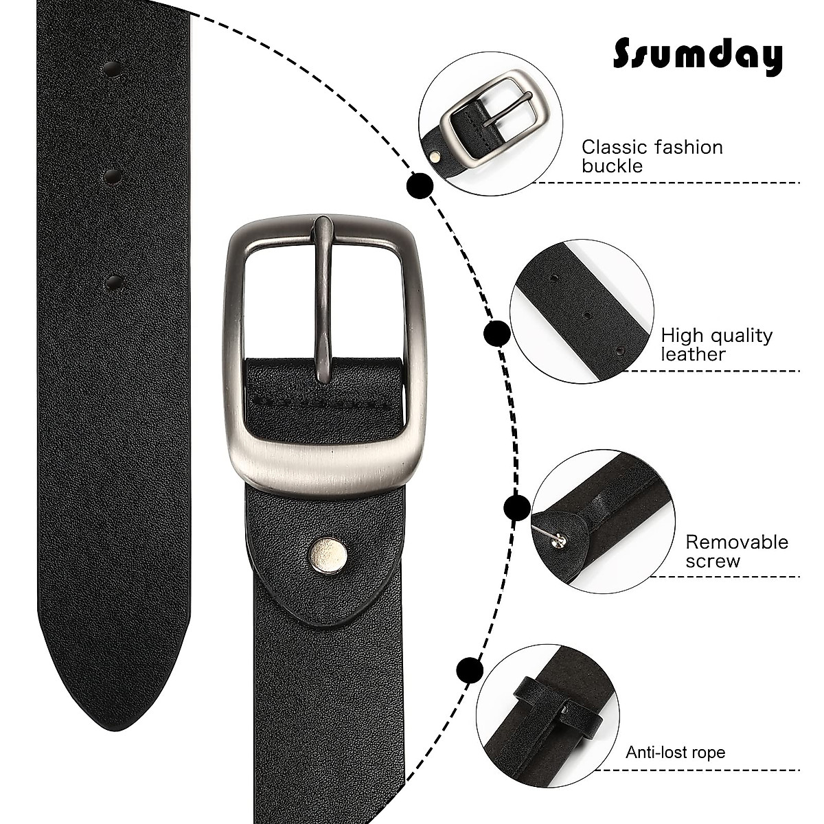 Ssumday 2 Pack Women's Womens Girl Female Ladies Black Brown Waist Leather Belts for Jeans Pants Dress Dresses with Fashion Pin Buckle(RZKBR-M)