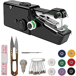 Black Handheld Sewing Machine, Mini Portable Electric Sewing Machine for Adult, Easy to Use and Fast Stitch Suitable for Clothes,Fabrics, DIY Home Travel1