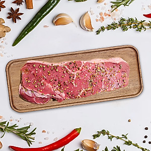 ASLASL Wood Serving Platter 14inx5.5in Natural Acacia Wood Tray,Tea/drinkdinner Tray,Snack Tray,for Home Kitchen Decor,Food,Fruit,Charcuterie,Appetizer Serving Tray,Cheese Board(3PCS/13.78in)