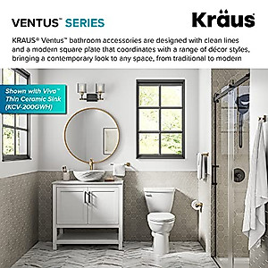 Kraus Ventus Glass Bathroom Shelf with Rail, Brushed Gold Finish, KEA-17745BG