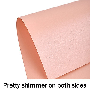 24 Sheets Pink Shimmer Cardstock 8.5 x 11 Iridescent Paper, Goefun 80lb Card Stock Printer Paper for Invitations, Certificates, Crafts, DIY Cards