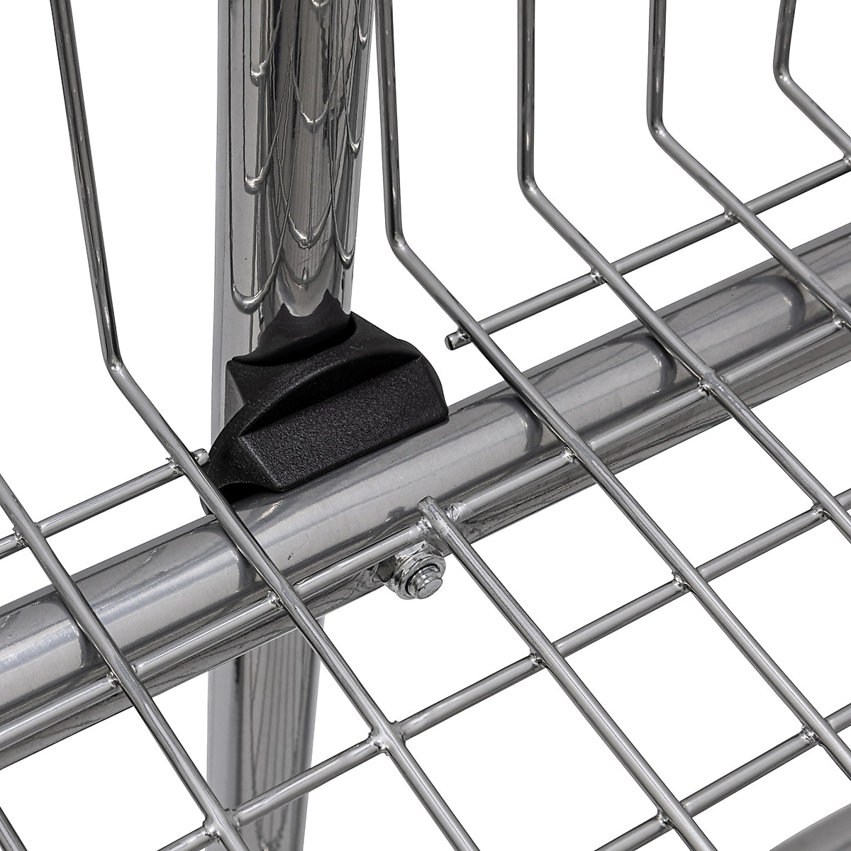 Household Essentials 6028-1 Rolling Laundry Cart with Hanging Bar - Chrome Finish