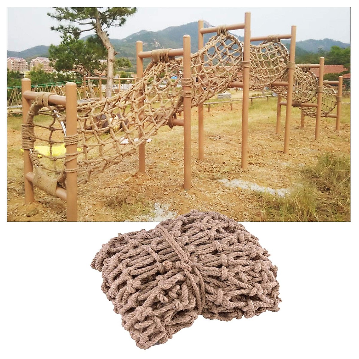 Climbing Net for Kids, Treehouse Safety Net Child Swing Fence Netting Rope Ladder Truck Trailer Heavy Duty Cargo Net Balcony Stair Playground Protection Net Grid 10cm (Size : 1 * 10m(3 * 33ft))