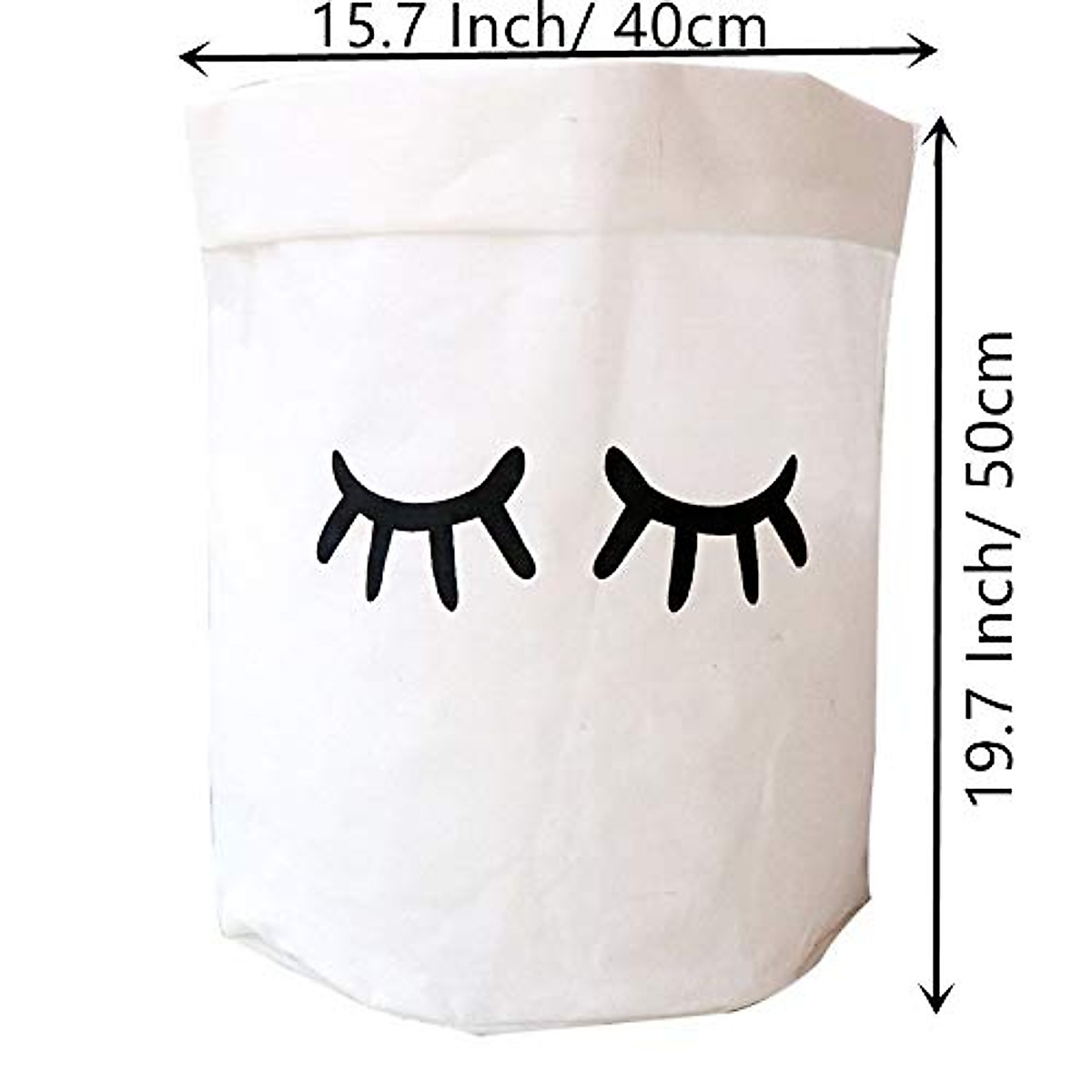 Unibedding Large Laundry Storage Basket Bin,Collapsible Black White Laundry Hamper for Kids, Baby Nursery, Children, Girls, Bedroom