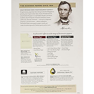 100% Cotton Resume Paper, 32lb, 95 Bright, 8 1/2 x 11, White, 100 Sheets