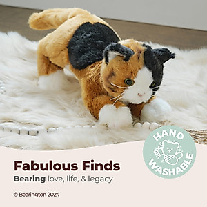 Bearington Collection Lil’ Tabby Cat 8 Inch Stuffed Cat - Orange Cat Plush - Orange Tabby Cat Stuffed Animal