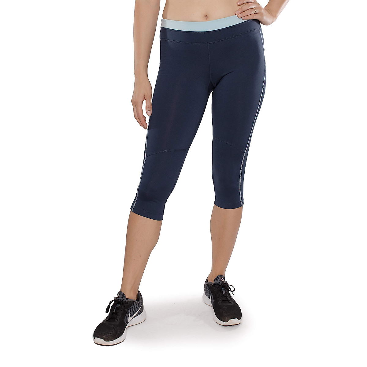 Alex + Abby Women's Plus-Size Advantage Capri Legging 2X True Blue Navy/Royal