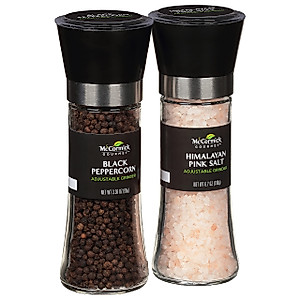 McCormick Gourmet Himalayan Pink Salt and Black Peppercorn Adjustable Grinder Set, 10.06 oz