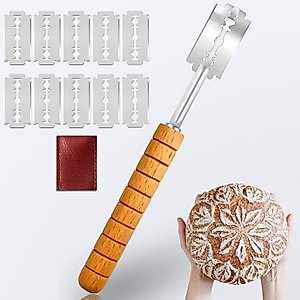 LGDNNYYY Hand Crafted Bread Lame, Bread Scoring Tool/Bread Knives, Lame Bread Tool Sets for Sourdough Scoring Tool, Sourdough Bread Baking Supplies with 10 Blades Replacement